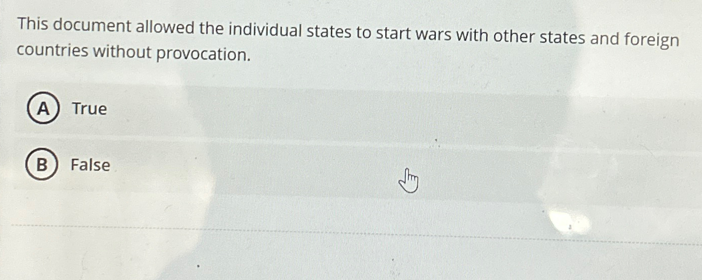 This document allowed the individual states to start | Chegg.com