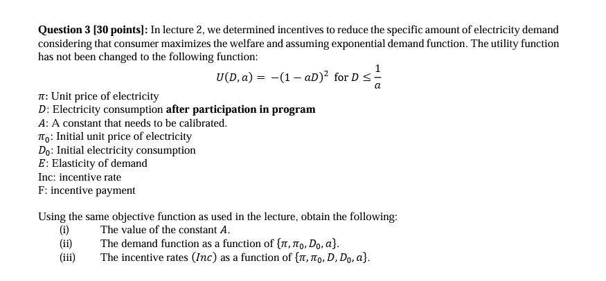 Solved Question 3 [30 ﻿points]: In lecture 2, ﻿we determined | Chegg.com