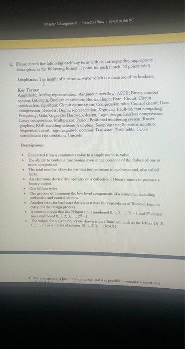 Solved Chapter 4 Assignment Protected View . Saved to this | Chegg.com