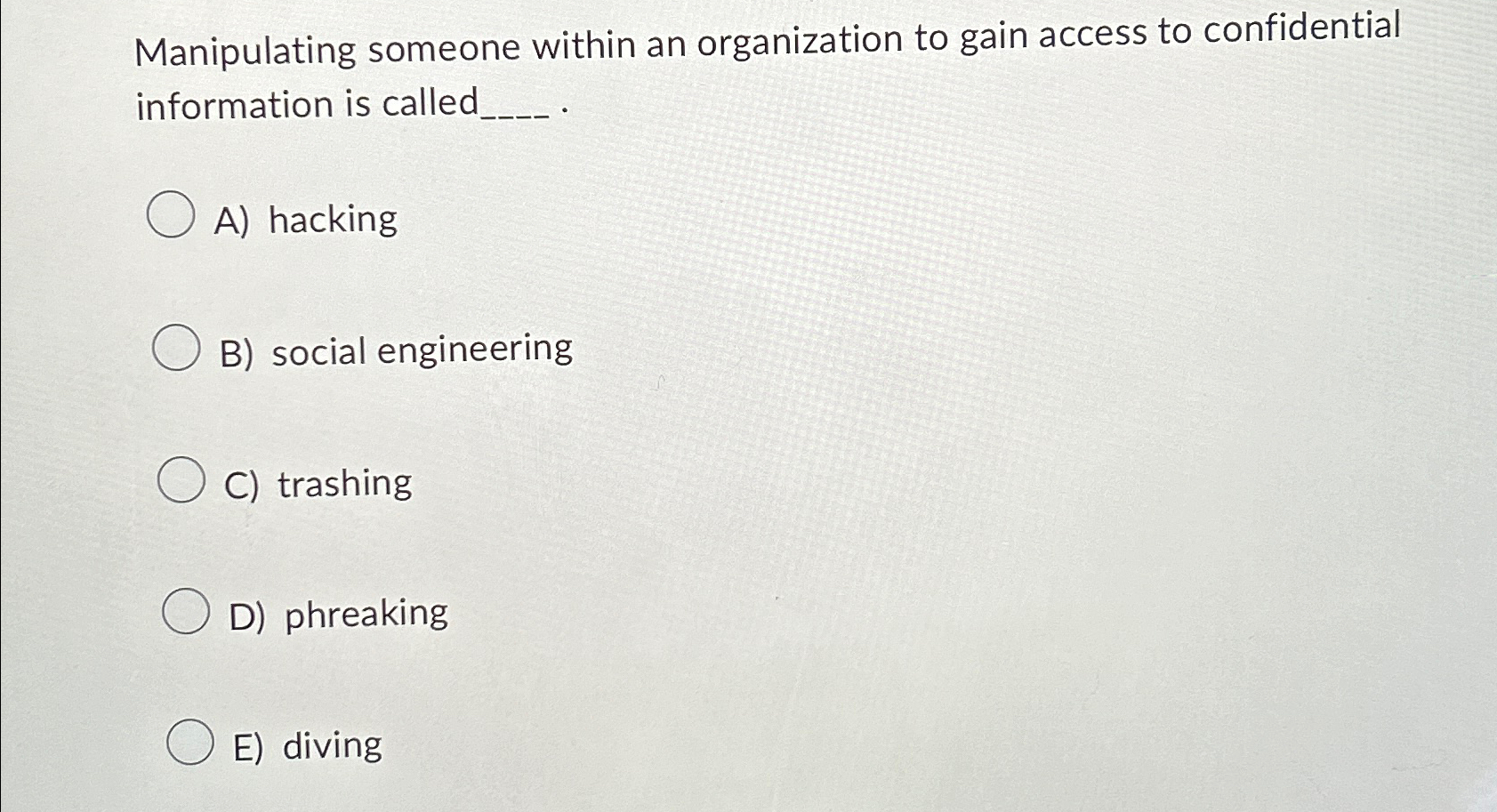 Solved Manipulating someone within an organization to gain | Chegg.com Solved Manipulating someone within an organization to gain | Chegg.com