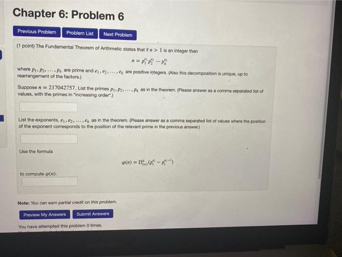 Solved Chapter 6: Problem 6 Previous Problem Problemn List | Chegg.com