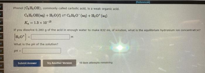 Solved [Reference Phenol (CH3OH), commonly called carbolic | Chegg.com
