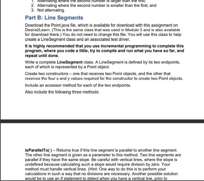 Solved Part A: Alternating Numbers Write a program that | Chegg.com
