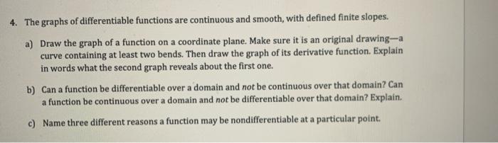 Solved 4. The graphs of differentiable functions are | Chegg.com