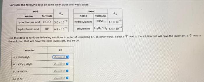 Solved base name formula formula Consider the following data | Chegg.com