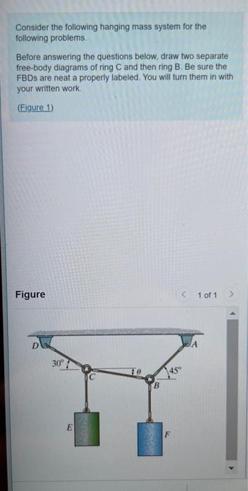 Solved Consider the following hanging mass system for the | Chegg.com