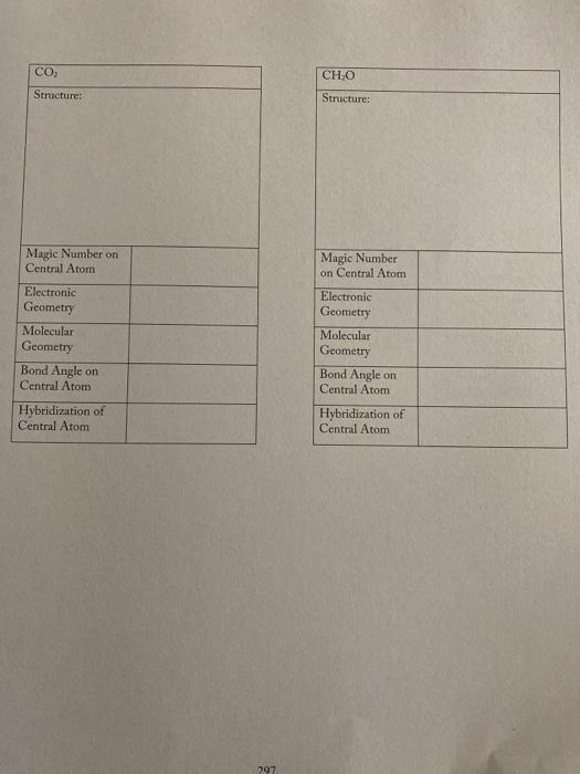 Solved CO, CHO Structure: Structure: Magic Number on Central | Chegg.com