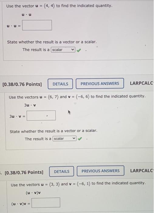 Solved Use the vector u = (4,4) to find the indicated | Chegg.com