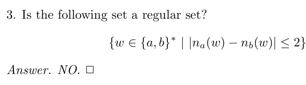 Solved Is the following set a regular | Chegg.com