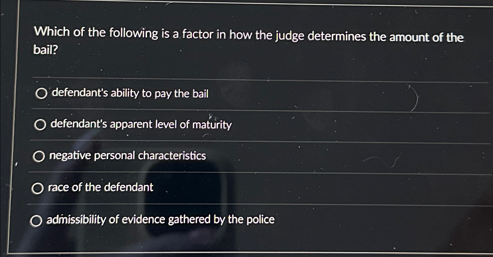 Solved Which of the following is a factor in how the judge | Chegg.com
