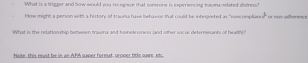 Solved TraWhat is a trigger and how would you recognize that | Chegg.com