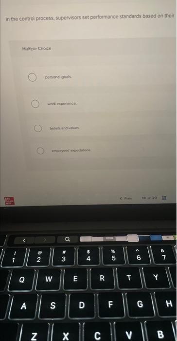 Solved In the control process, supervisors set performance | Chegg.com