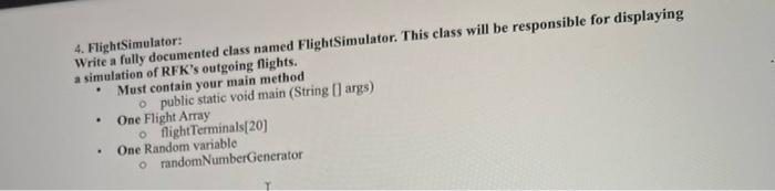 Solved 4 Flight Simulator Write A Fully Documented Class 