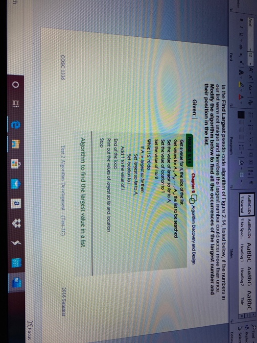 Solved Name: Date: COSC 1336 Test 2C - Algorithm Development | Chegg.com