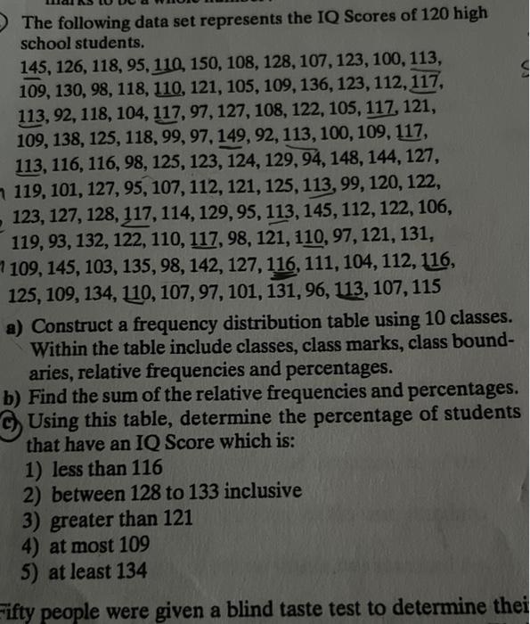 Solved The following data set represents the IQ Scores of | Chegg.com