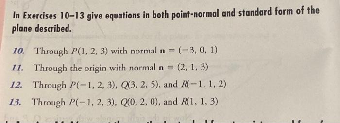 Solved In Exercises 10-13 give equations in both | Chegg.com