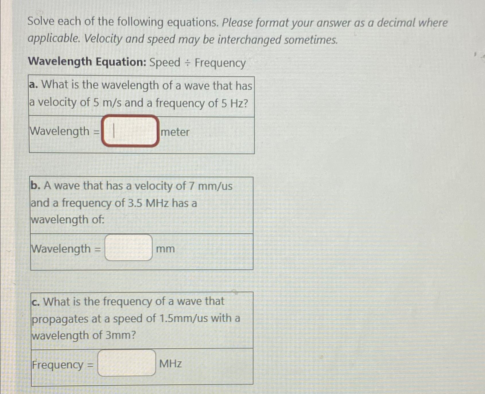 Solved Solve each of the following equations. Please format | Chegg.com
