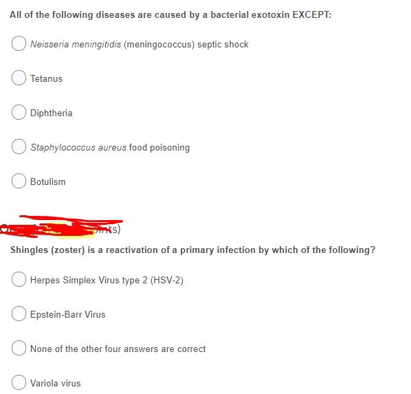 Solved All of the following diseases are caused by a | Chegg.com