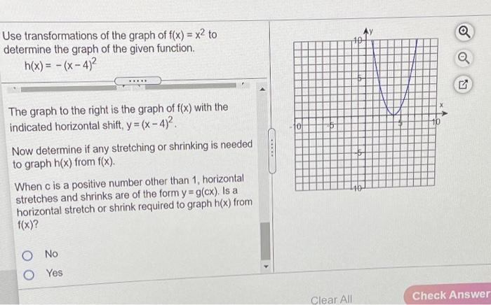 Solved Use transformations of the graph of f(x) = x2 to | Chegg.com