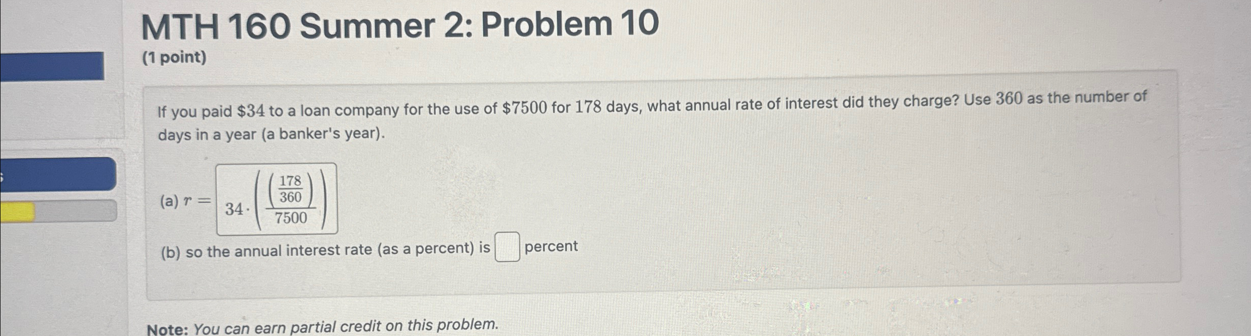 Solved MTH 160 ﻿Summer 2: Problem 10(1 ﻿point)If you paid | Chegg.com