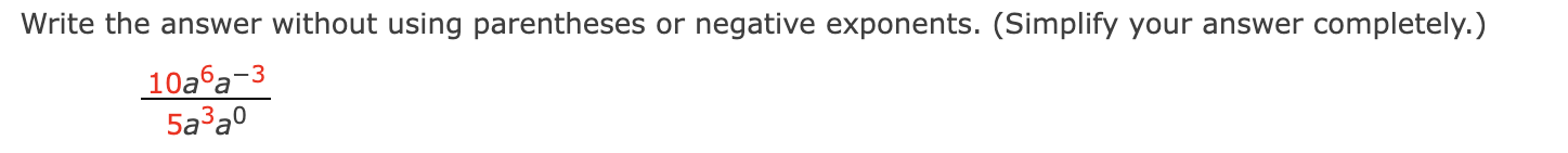 Solved Write the answer without using parentheses or | Chegg.com