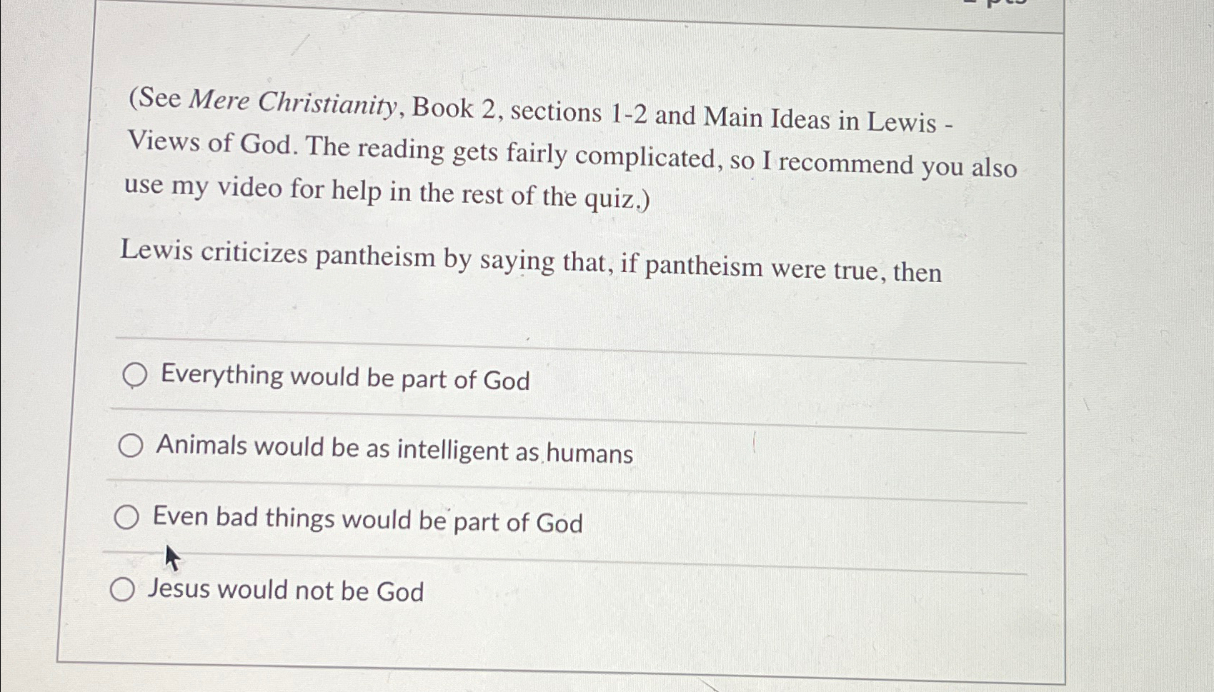 Solved (See Mere Christianity, Book 2, ﻿sections 1-2 ﻿and | Chegg.com