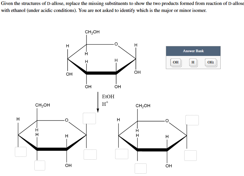 Solved Given the structures of D-allose, replace the missing | Chegg.com
