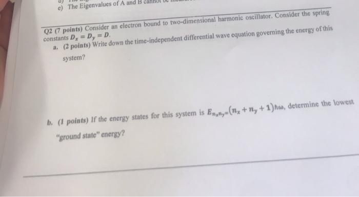 Solved Q2 (7 points) Consider an electron bound to | Chegg.com