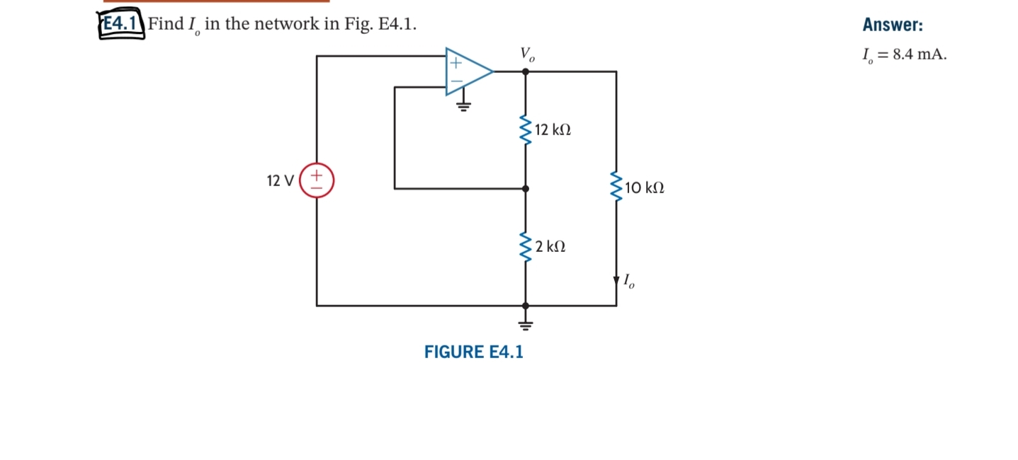 Solved E4.1 ﻿Find I0 ﻿in the network in Fig. | Chegg.com