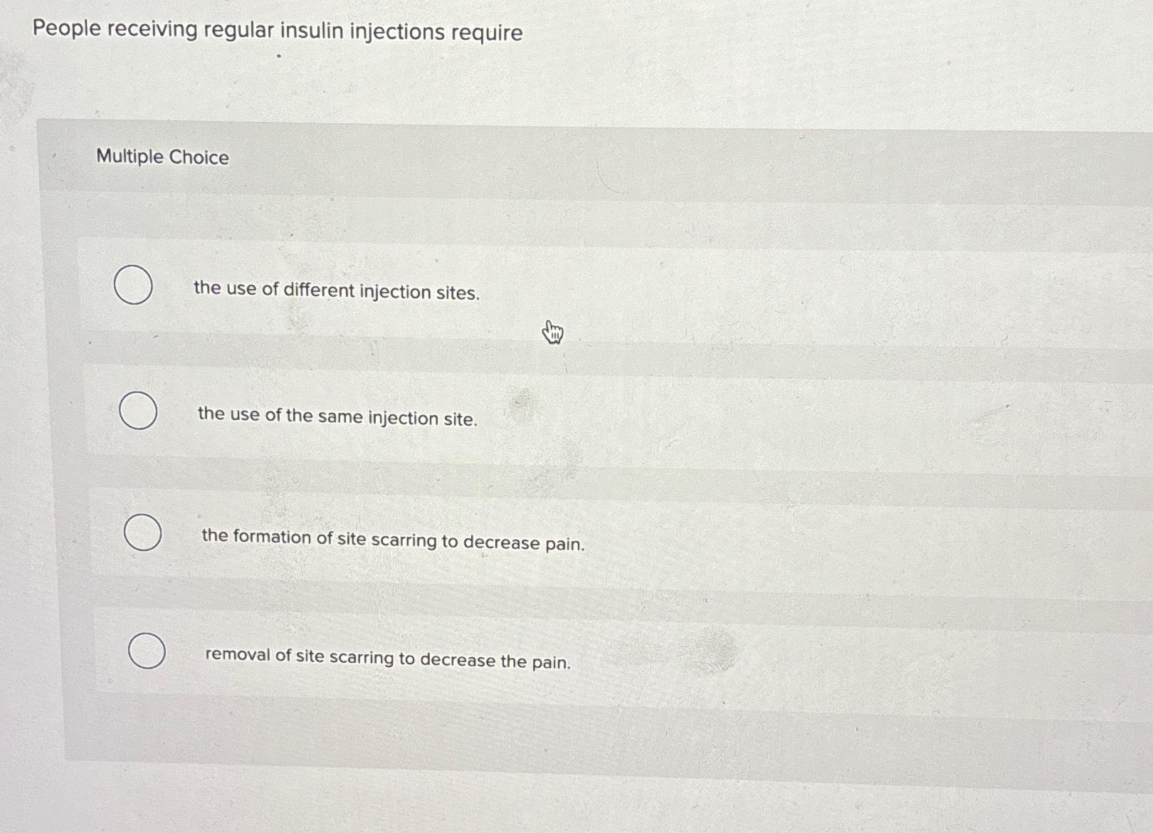 Solved People receiving regular insulin injections | Chegg.com
