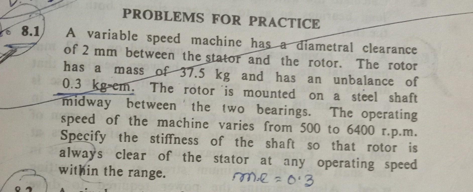 Solved PROBLEMS FOR PRACTICE A variable speed machine has a | Chegg.com