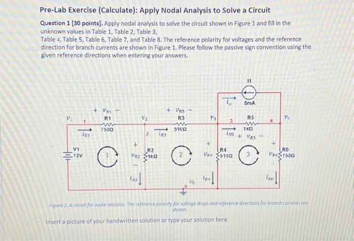 Solved Pre-Lab Exercise (Calculate): Apply Nodal Analysis to | Chegg.com