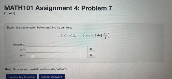 Solved MATH101 Assignment 4: Problem 7 (1 point) Sketch the | Chegg.com