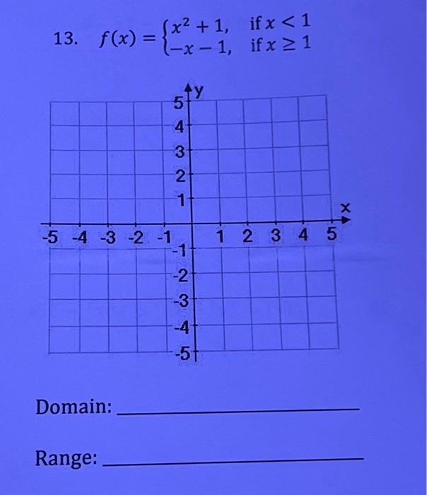 Solved 13 Graph The Given Fuction And State Its Domain And 3662