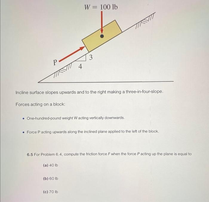 Solved Incline surface slopes upwards and to the right | Chegg.com