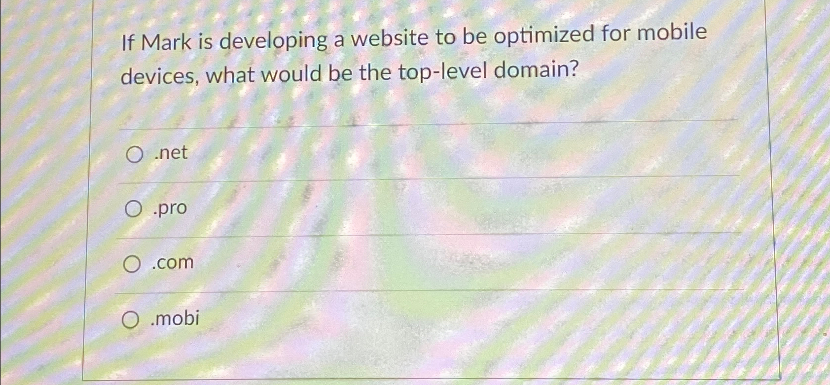 Solved If Mark is developing a website to be optimized for | Chegg.com