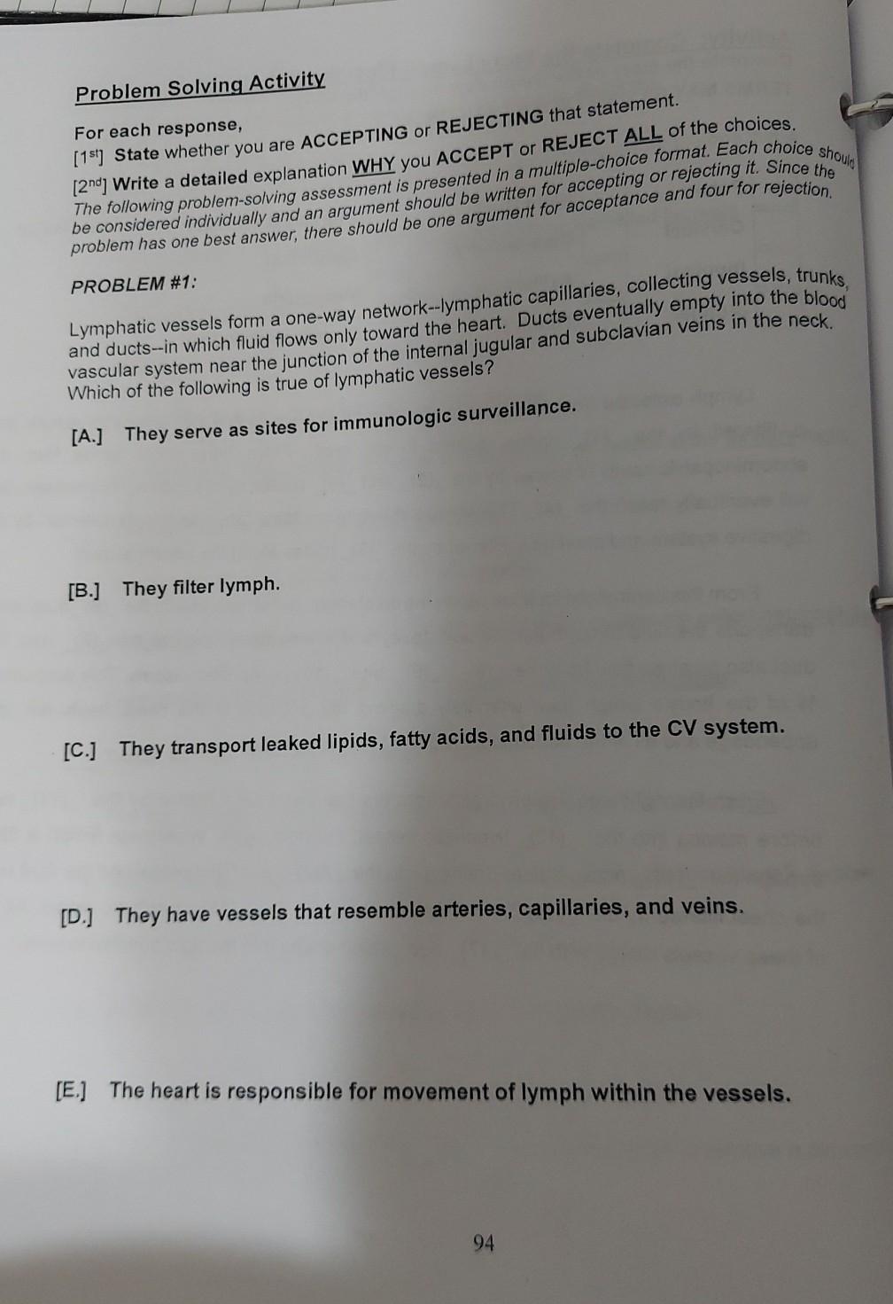 Solved The following problem-solving assessment is presented | Chegg.com