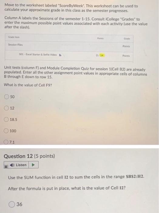 Add SUBTOTAL() function to calculate the Average for | Chegg.com