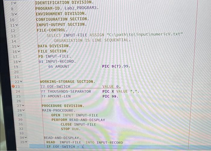 Solved OGRAM-ID. Lab2_PROGRAM3. VIRONMENT DIVISION. | Chegg.com