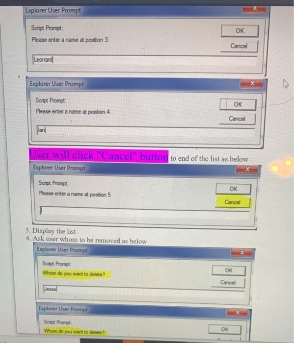 Solved Remove a name from a name list. Click here for the | Chegg.com
