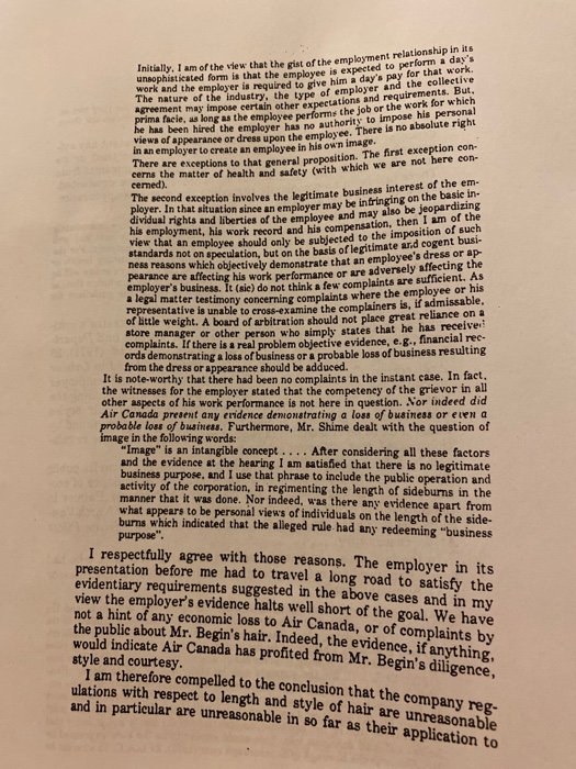 please read the Air Canada Case and cited case and | Chegg.com