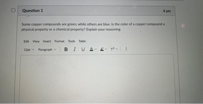 Solved Some copper compounds are green, while others are | Chegg.com