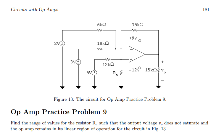 Solved Circuits with Op Amps181Figure 13: The circuit for Op | Chegg.com