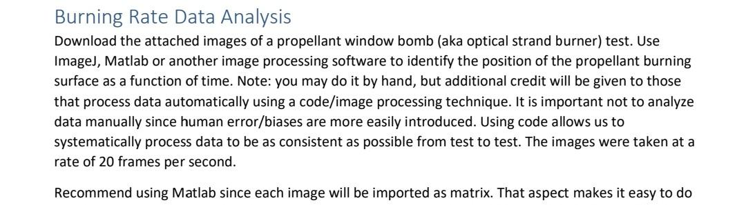 Burning Rate Data Analysis Download the attached | Chegg.com
