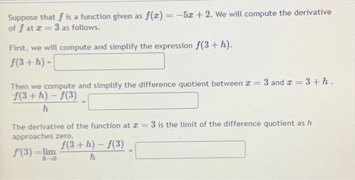 Solved Suppose that f is a function given as f(x)=−5x+2. We | Chegg.com