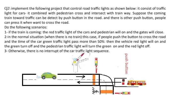Solved Q2\implement the following project that control road | Chegg.com