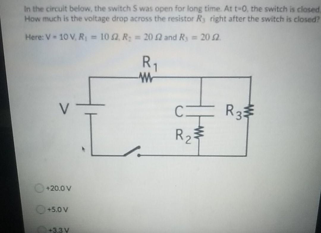 Solved In the circult below, the switch 5 was open for long | Chegg.com
