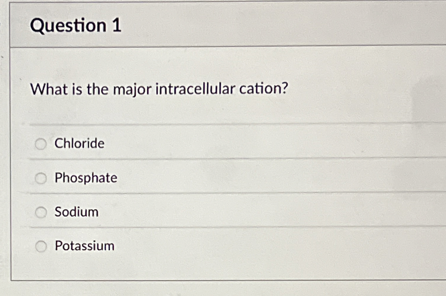 Solved Question 1What is the major intracellular | Chegg.com