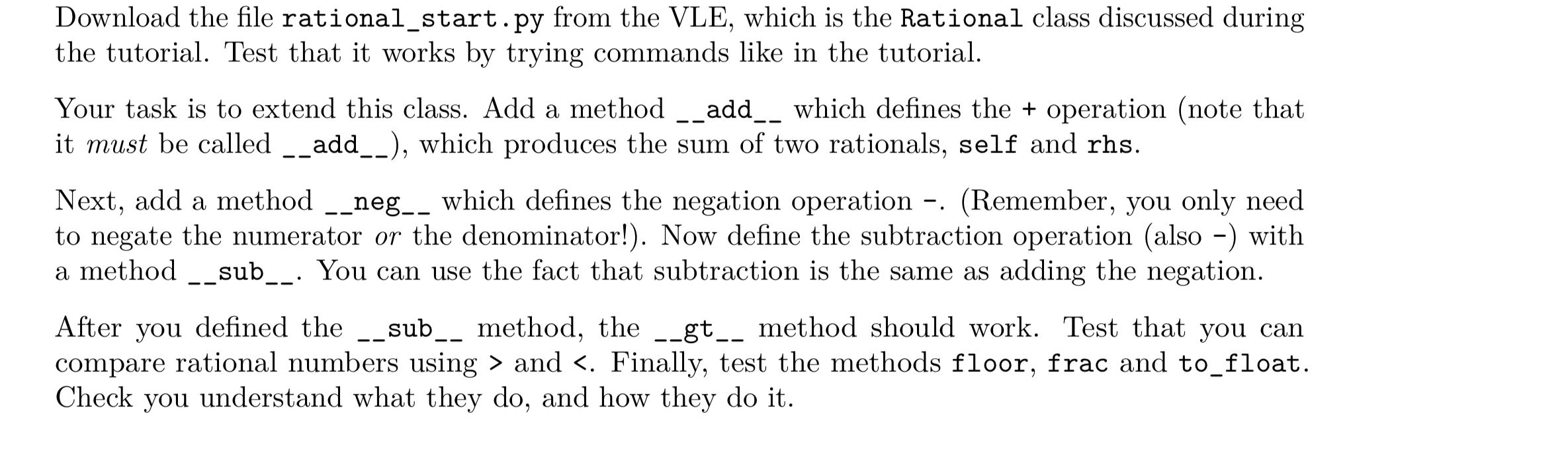 Solved Download the file rational_start.py from the VLE, | Chegg.com