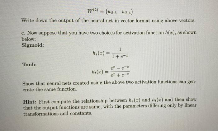 Solved 1.2 Comparing Activation Function Consider a neural | Chegg.com